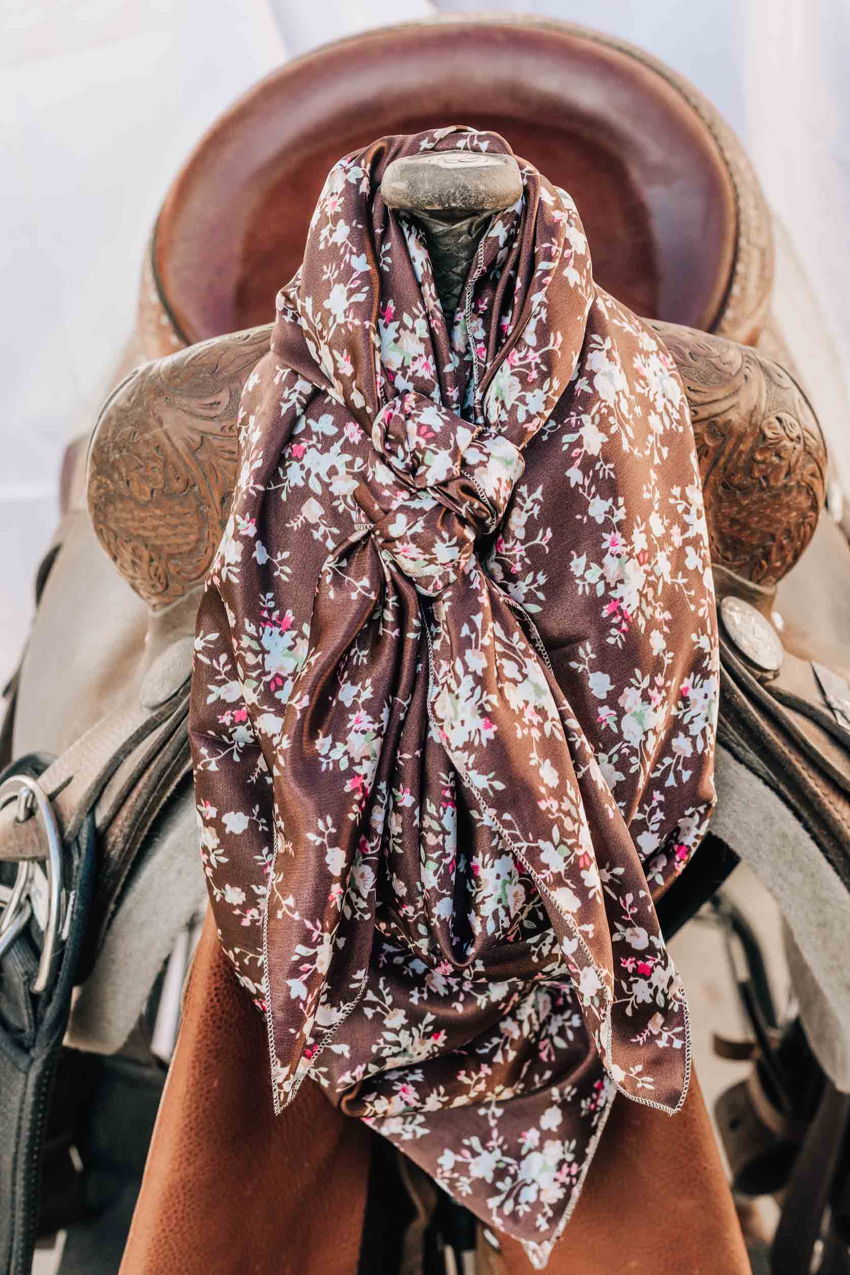 Brown Floral Wild Rag – ProRate Equine