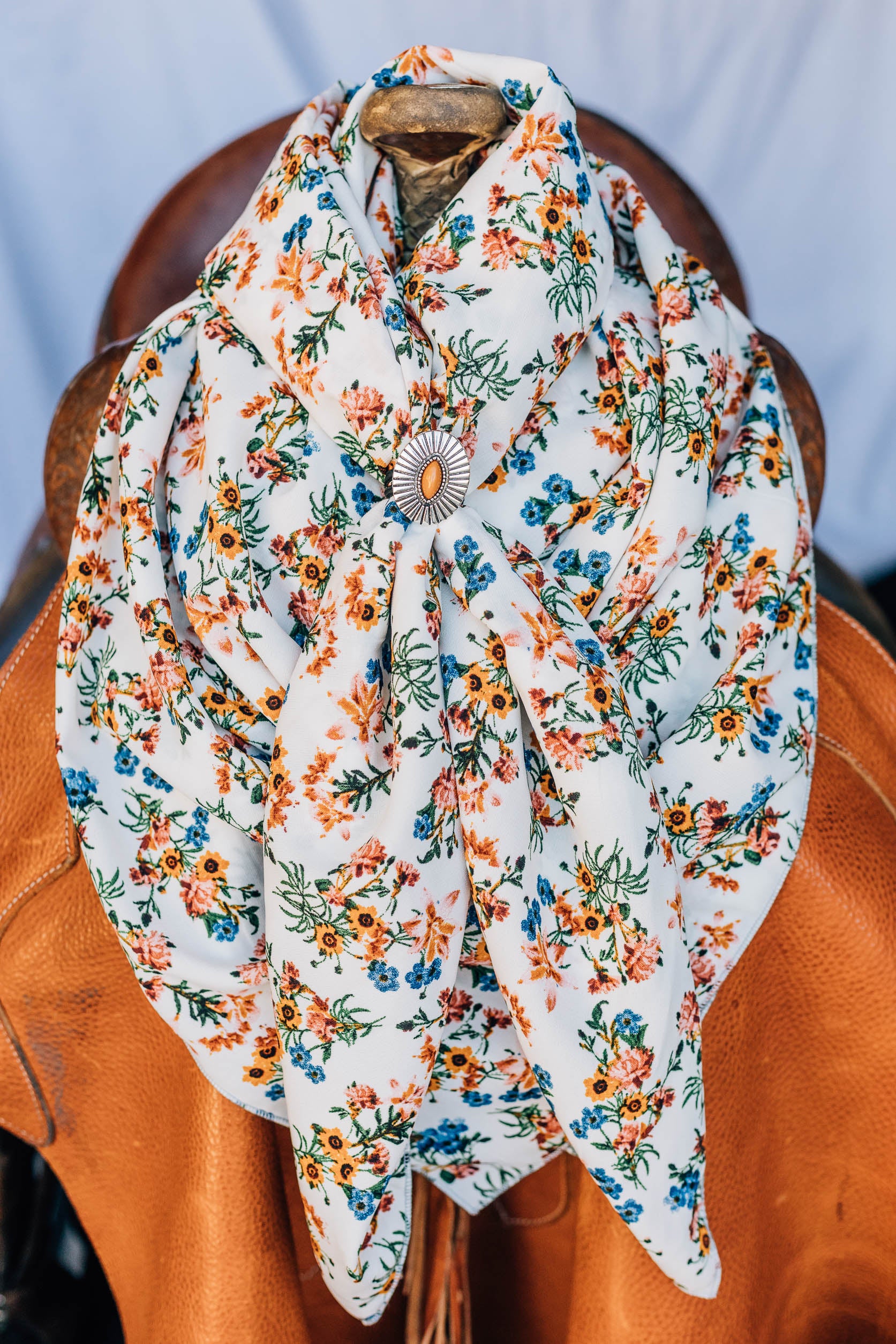 White Pink Blue Floral Wild Rag – ProRate Equine