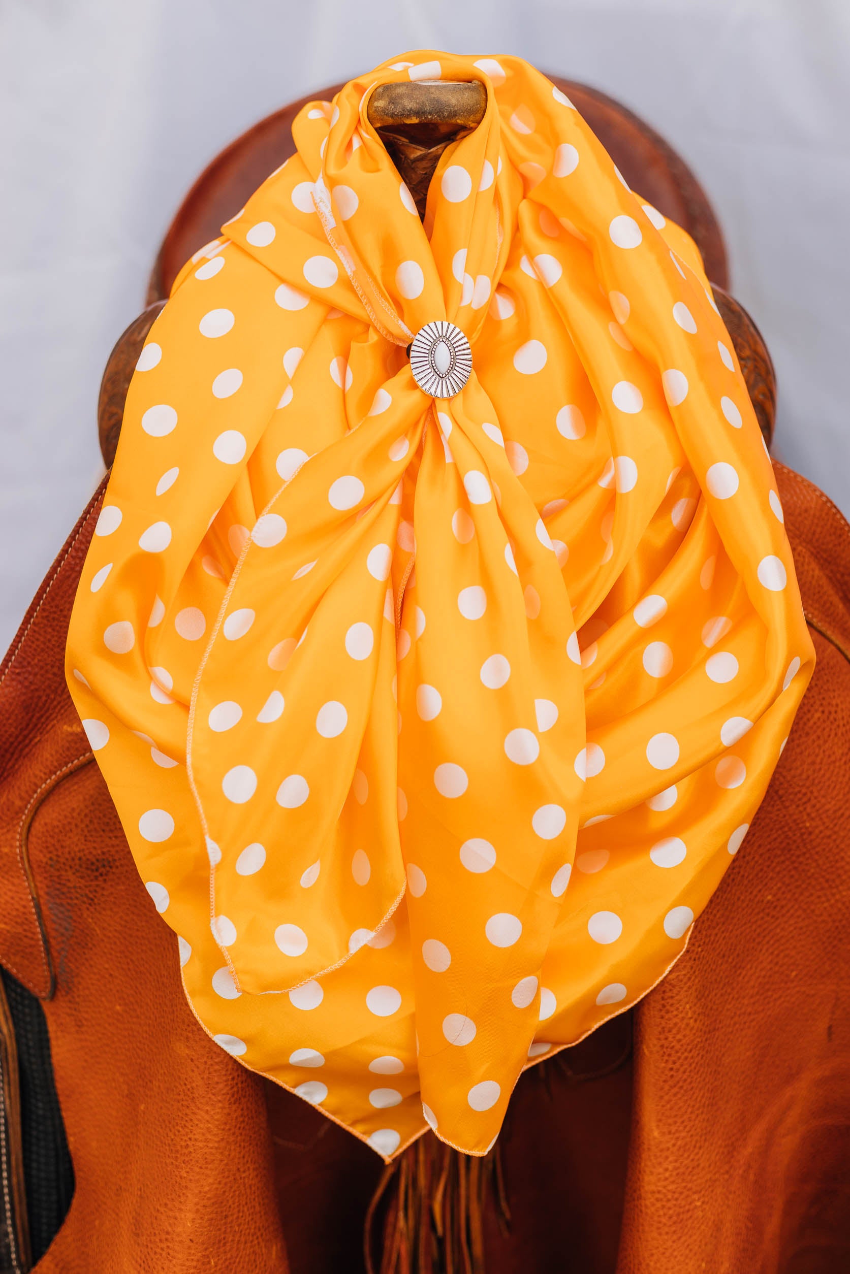Orange Yellow Sunshine Penny Polka Dot Wild Rag – ProRate Equine