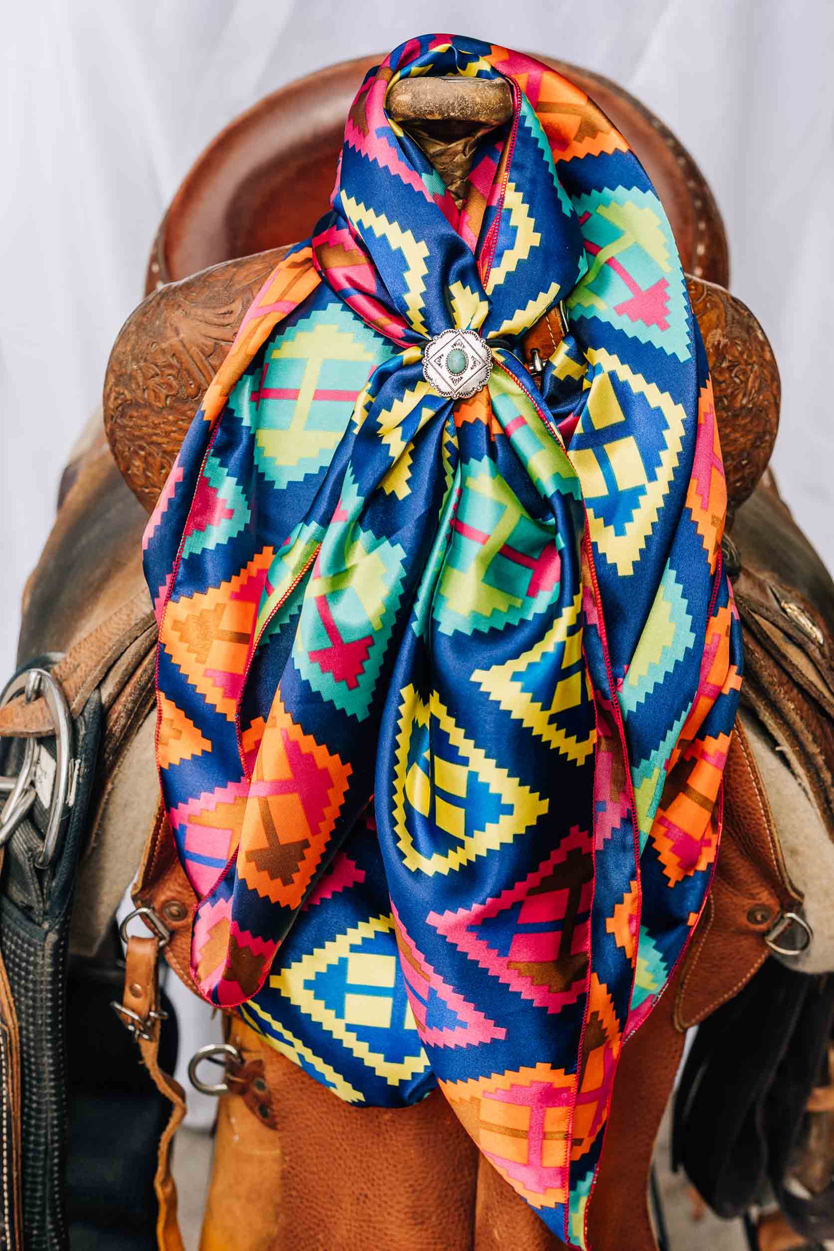 Turquoise, Pink, Orange, Yellow Wild Rag – ProRate Equine